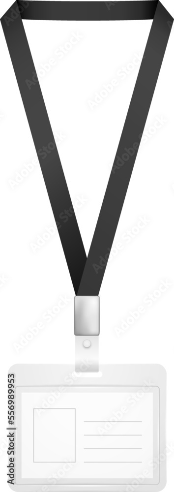 Name label mockup. Id tag mockup on black ribbon Stock Vector | Adobe Stock