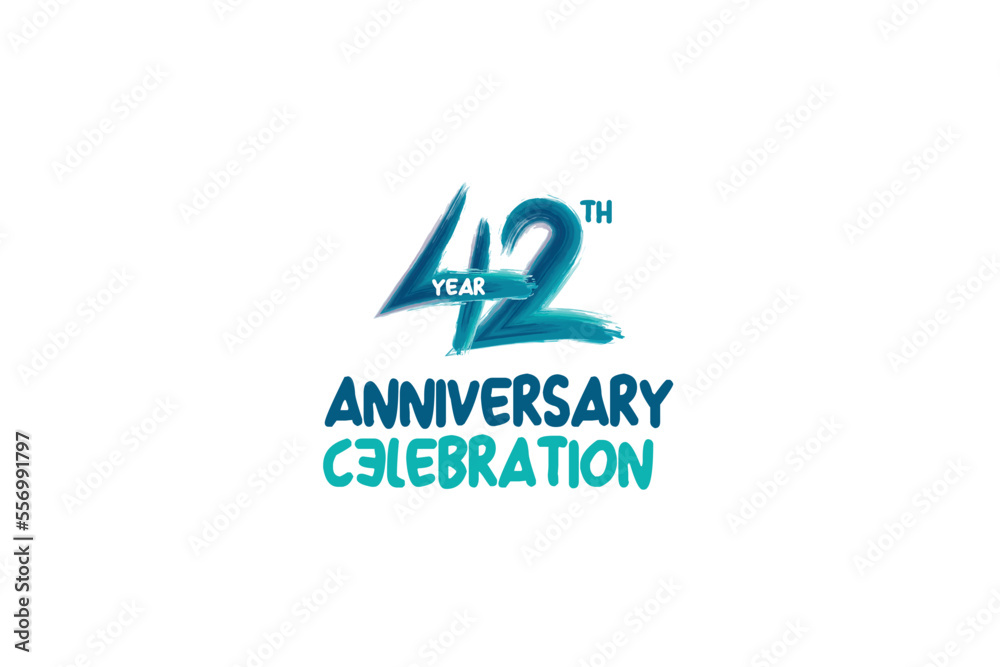 42th, 42 years, 42 year anniversary celebration fun style logotype ...