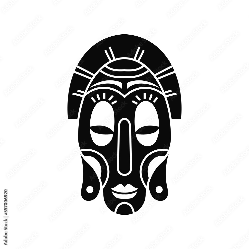 Vecteur Stock Traditional ethnic aborigine mask. Black head of ancient ... Vecteur Stock Traditional ethnic aborigine mask. Black head of ancient ...
