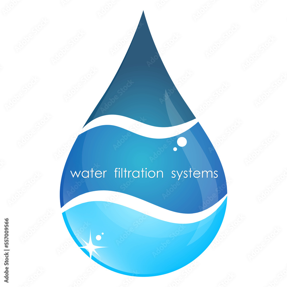 Water drop symbol of filtration and purification Stock Illustration ...