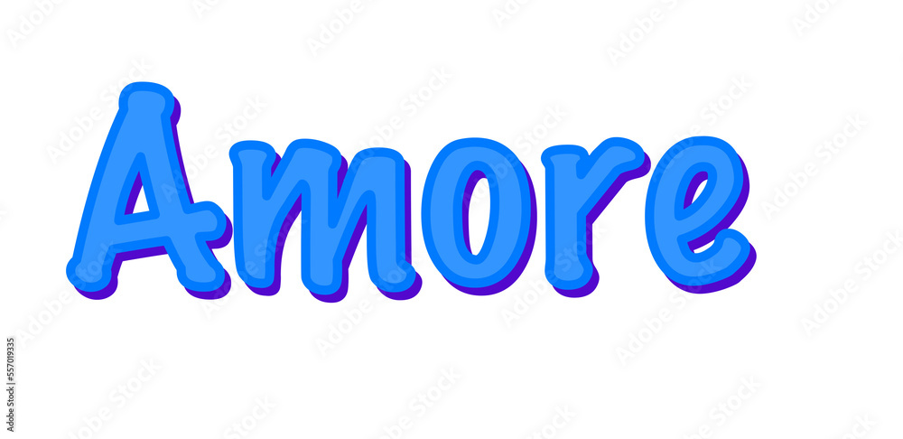 3d blue text Amore Word png - writen in Italian - for card- San ...