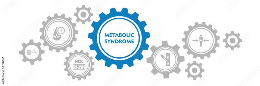 Symptoms of Metabolic Syndrome banner web icon vector illustration ...
