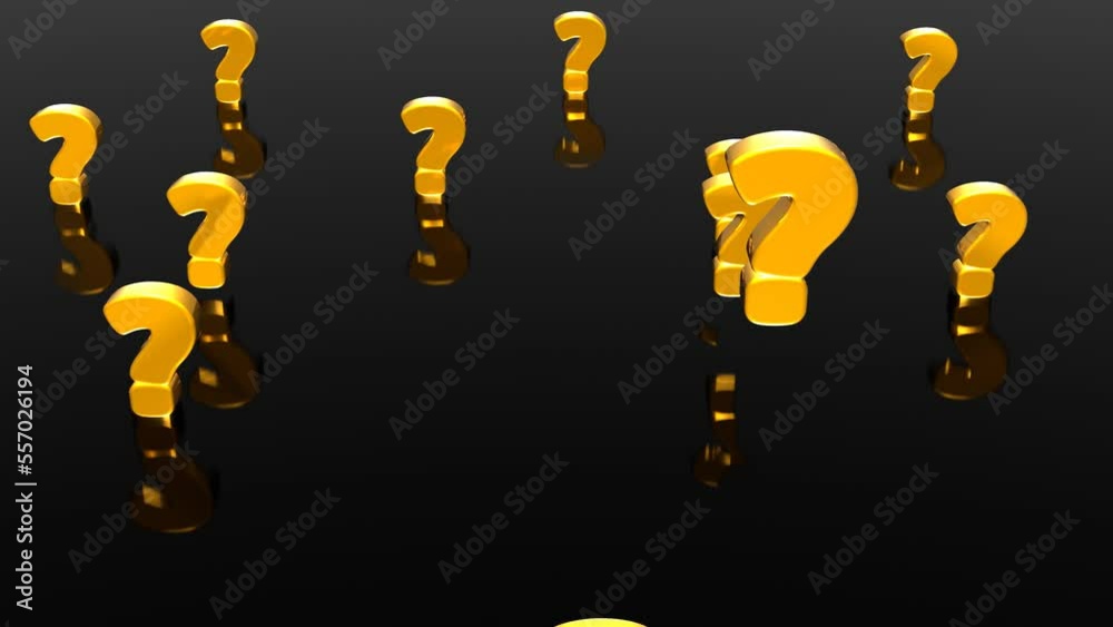 Gold 3D Question Mark Animation on Black background, 4k Stock Video ...
