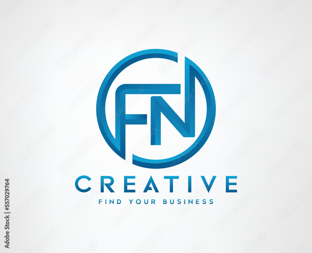 Letter F N typography logo design vector templates Stock Vector | Adobe ...
