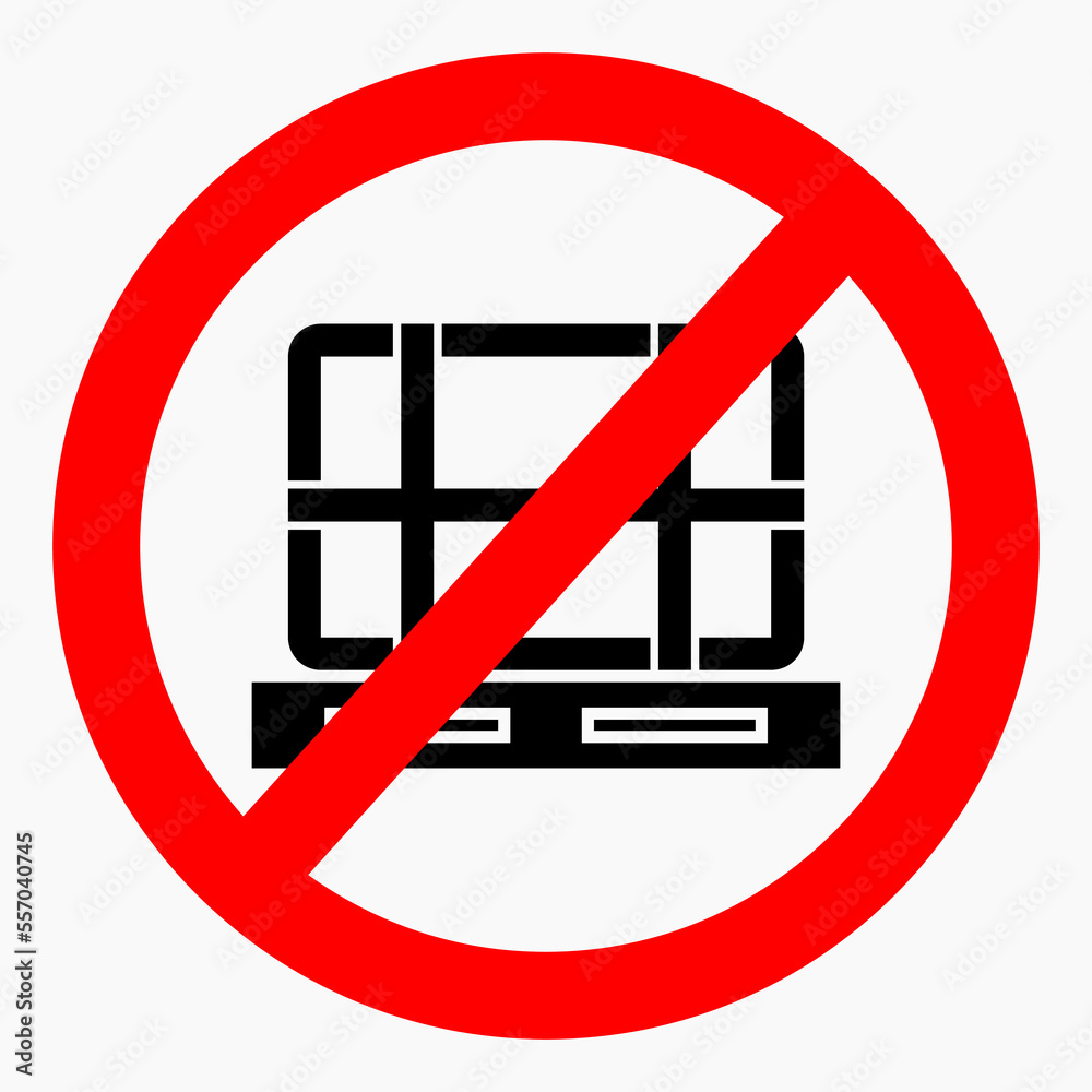No pallet icon. Do not use pallets. Do not load on pallets. Vector icon ...