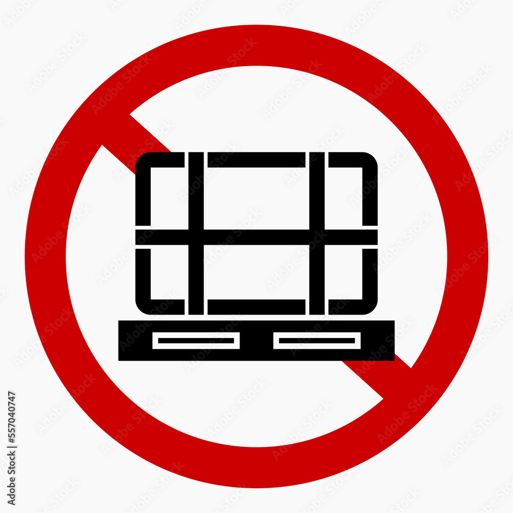 No pallet icon. Do not use pallets. Do not load on pallets. Vector icon ...