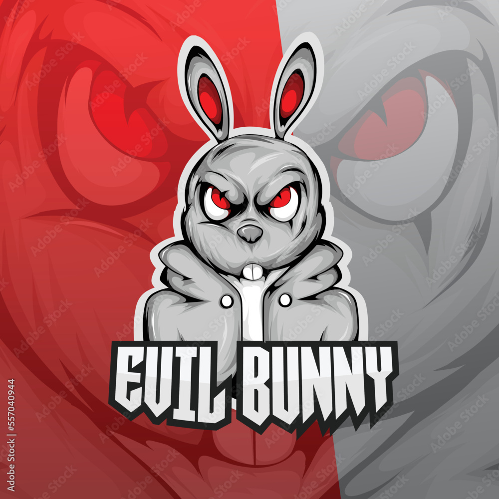 Rabbit mascot logo design template Stock Vector | Adobe Stock