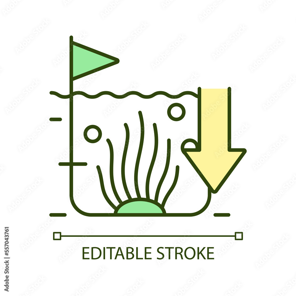 Algae RGB color icon. Algaculture production. Macroalgae farm. Growing ...