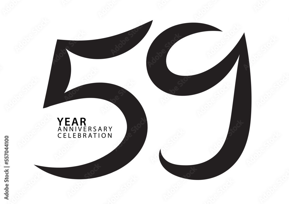 59 year anniversary celebration black color logotype vector, 59 number ... 59 year anniversary celebration black color logotype vector, 59 number ...