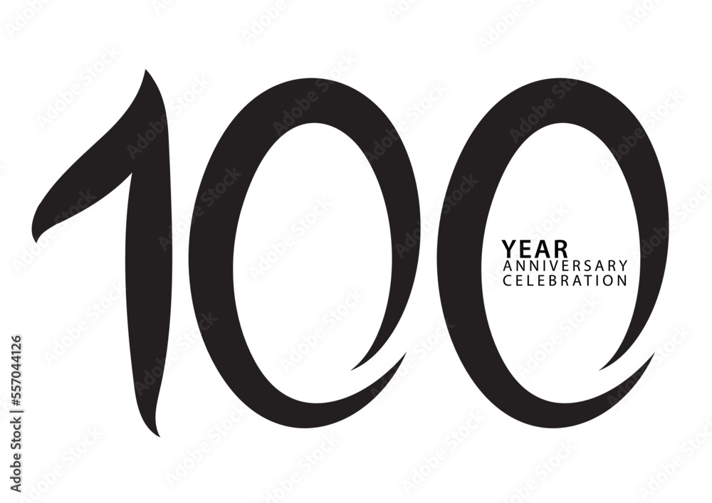 100 year anniversary celebration black color logotype vector, 100 ...
