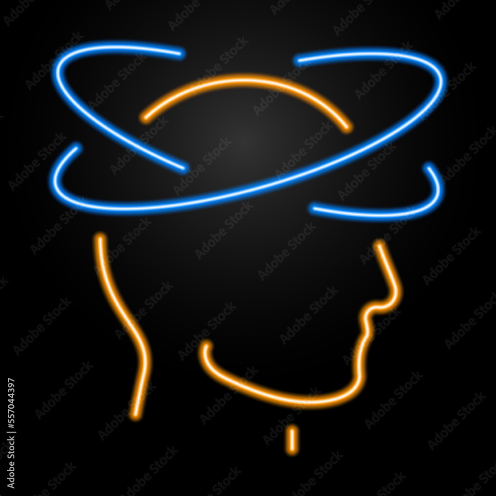 dizziness neon sign, modern glowing banner design, colorful modern ...