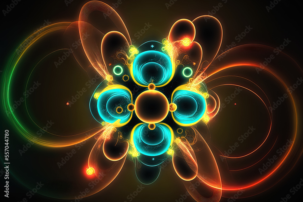 Atomic neon abstract backdrop. Generative AI Stock Illustration | Adobe ...