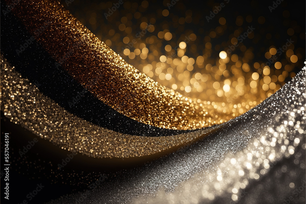 Christmas Gold and Silver Glitter background. Holiday Concept Copy ...