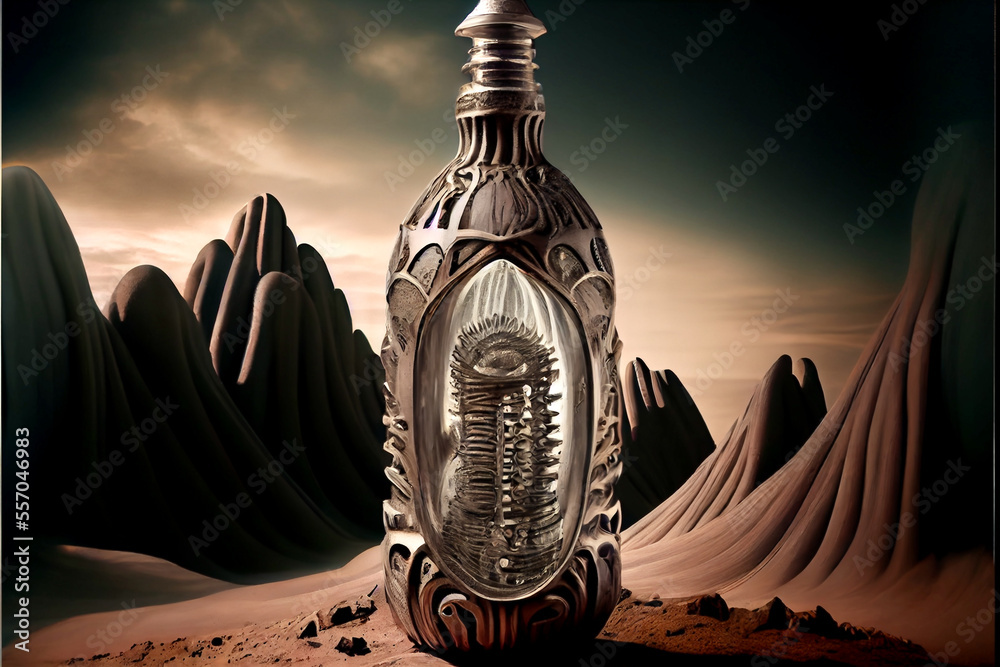 Generative AI abstract render of an alien fetus Stock Illustration ...