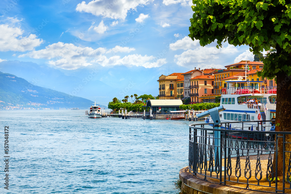 Bellagio, Lake Como, Italy. Romantic scenery panorama of coast and ...