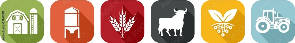 Icon of different agriculture symbols in PNG format Stock Illustration ...