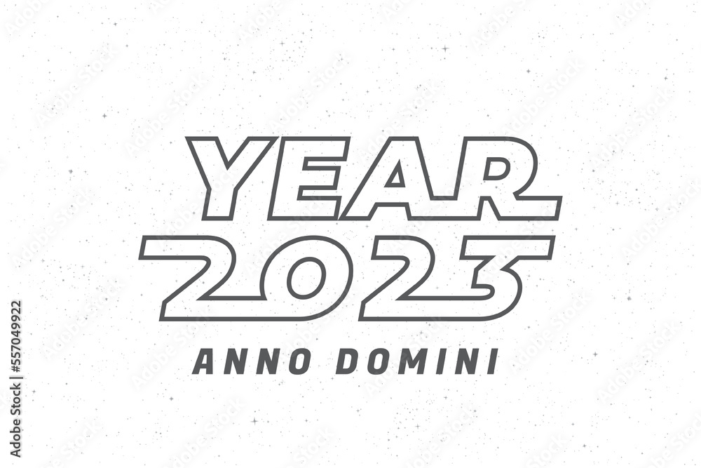 Year 2023 Italic Capitals Future Space Style Logo and Latin Anno Domini ...