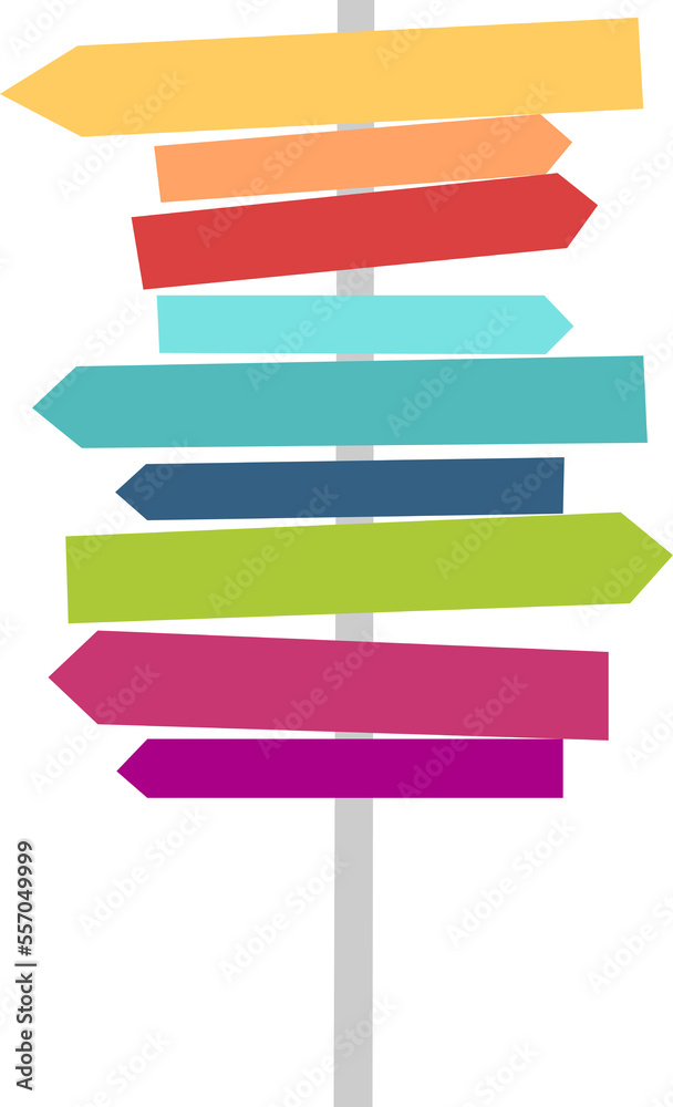 Coloured signs to indicate a direction in PNG format Stock Illustration ...