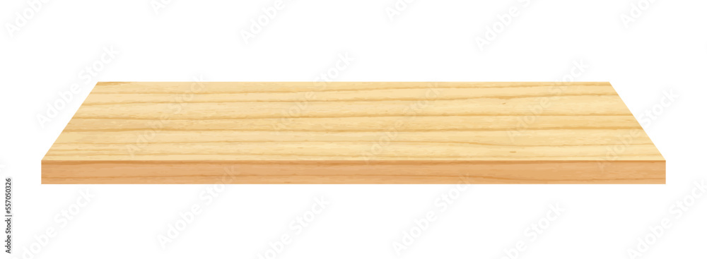 Vector isolated wood table top surface perspective view. Realistic ...