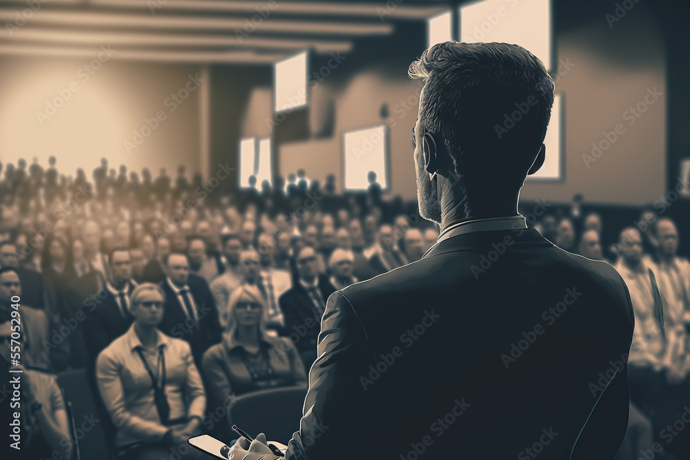 Speaker Presenter Speaking at Conference Stock Illustration | Adobe Stock