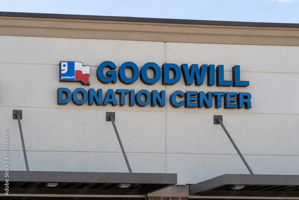 Houston, TX, USA - March 9, 2022: Close up of Goodwill Donation Centre ...
