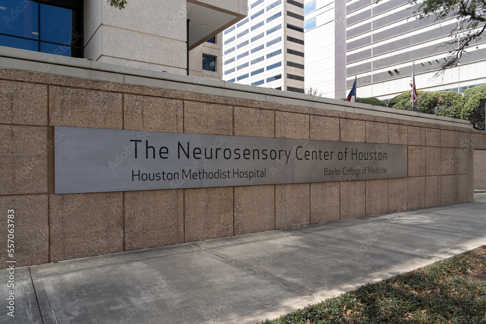 Houston, TX, USA - March 9, 2022: The sign of Neurosensory Center of ...
