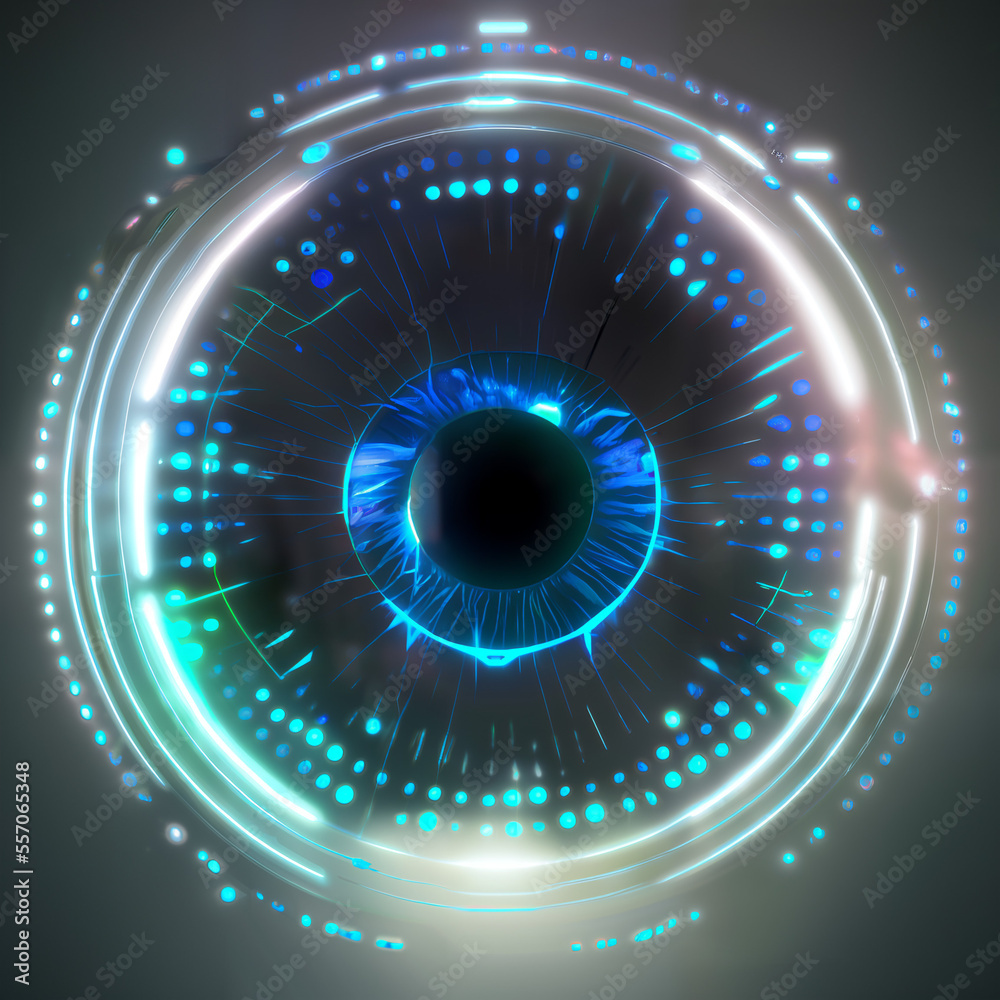 abstract blue digital eye, artificial intelligence eye Stock ...