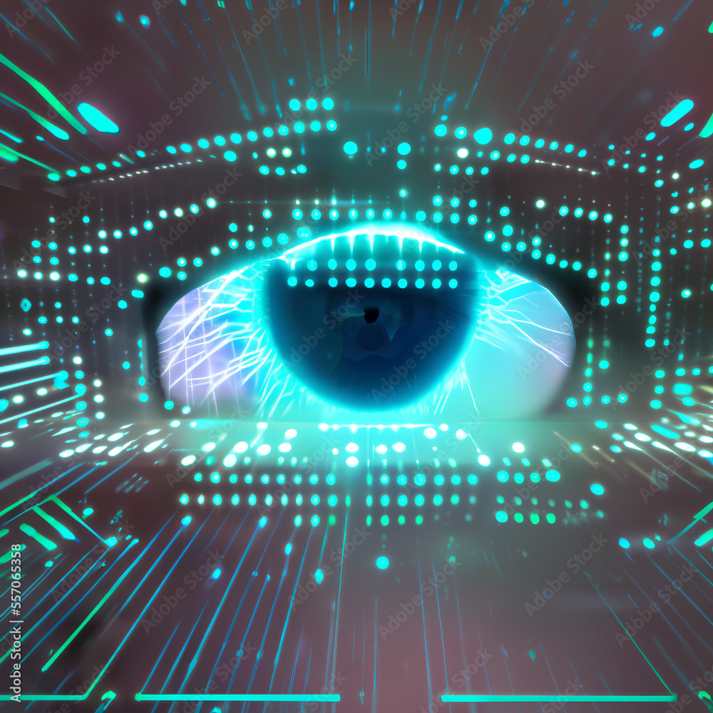 Computer Eye, digital eye of a virtual sentinel Stock Illustration ...