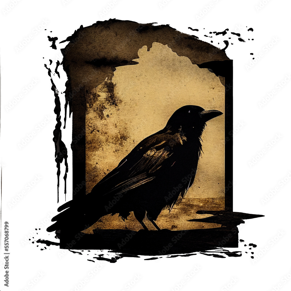 Poe's raven transparent background, blackbird, crow moody dark emo ...