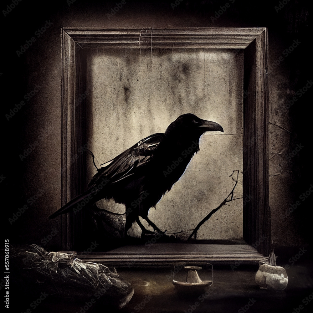 Poe's raven, blackbird, crow, poetic moody dark emo raven, creepy dirty ...