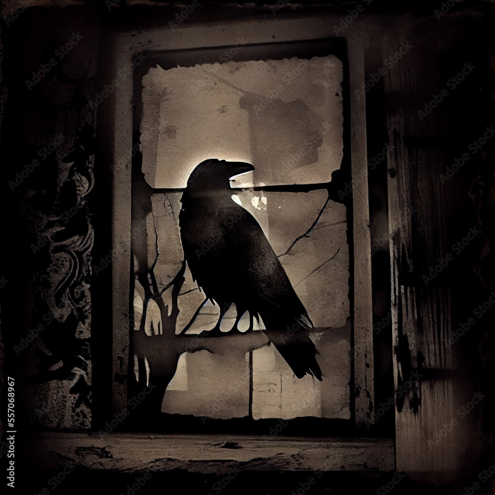 Poe's raven, blackbird, crow, poetic moody dark emo raven, creepy dirty ...