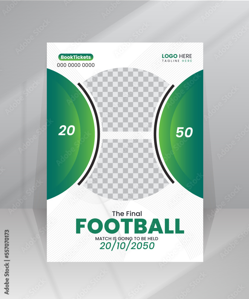 Realistic Soccer Football template design Stock Vector | Adobe Stock