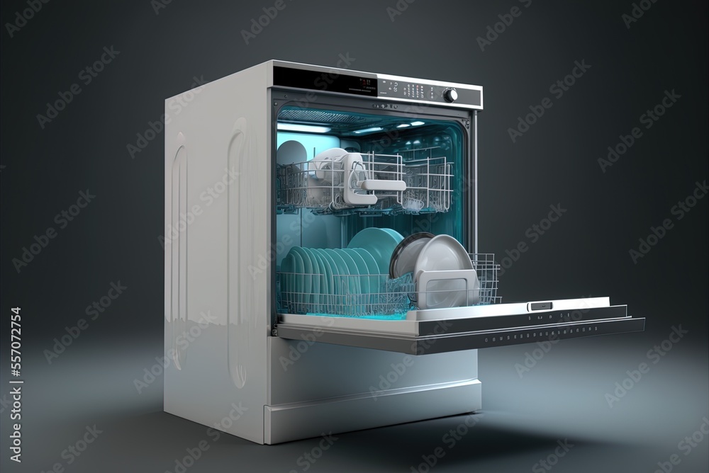 Dishwasher simulation complete with opening and closing door and ...