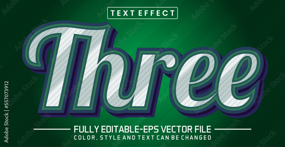 Editable Three text style effect - text style Concept Stock Vector ...