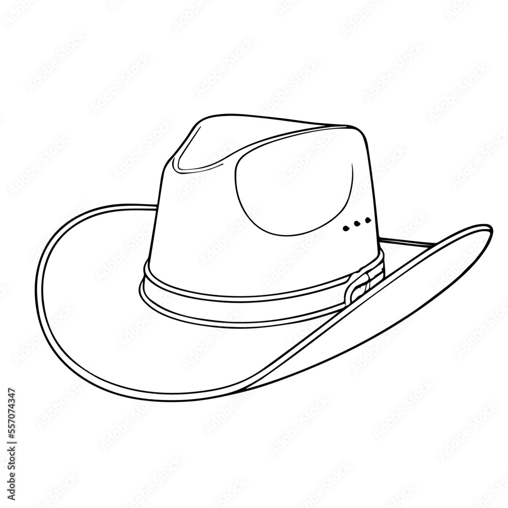 Contour image of a man's hat on a white background. Vector illustration ...