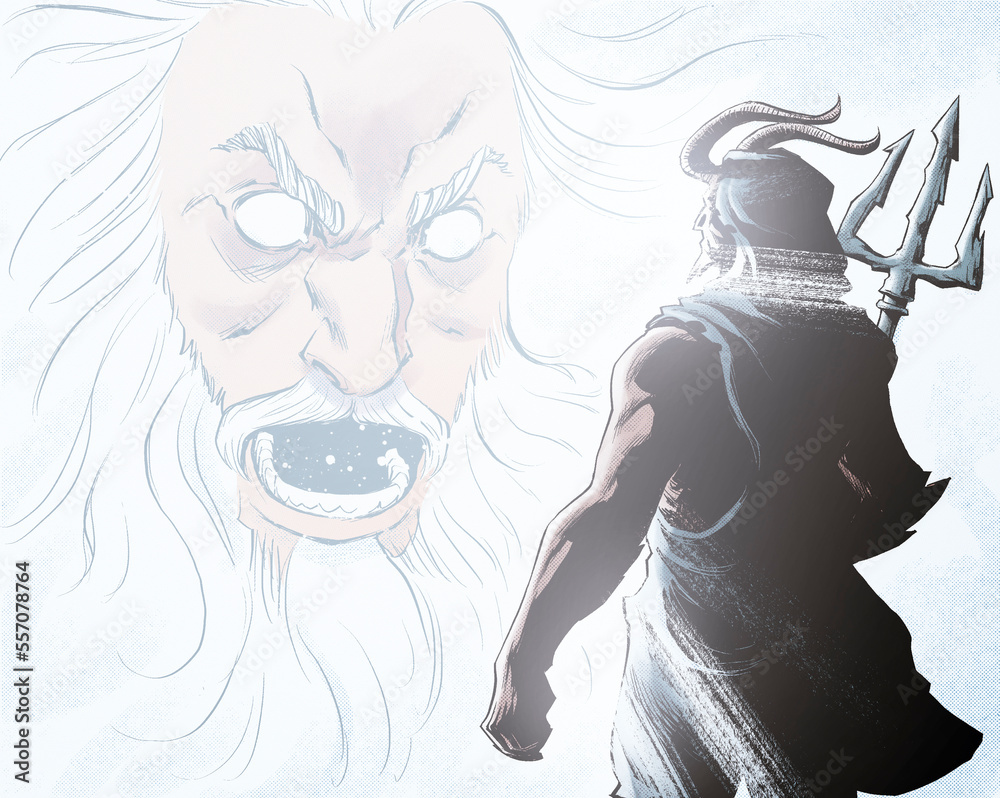 god screams with the devil, satan faces the lord, demon and the creator ...