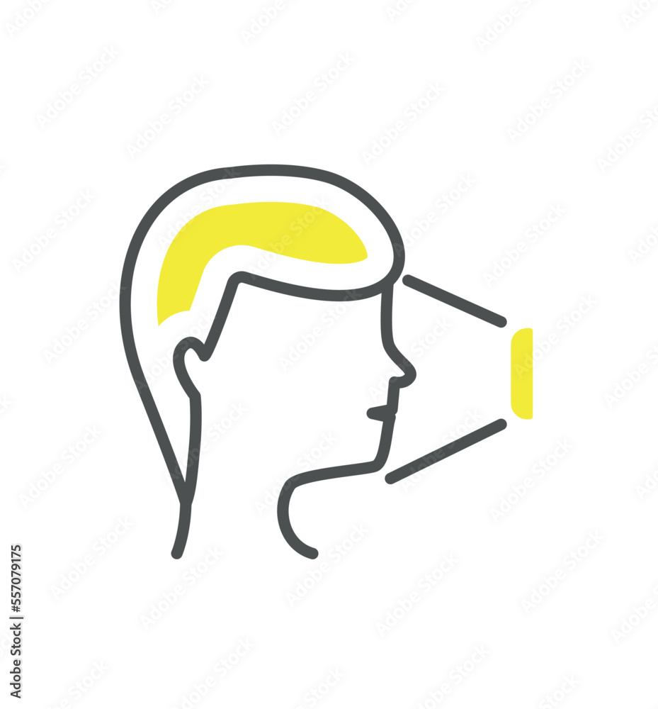 Face authorization colorful icon. User recognition and innovation ...