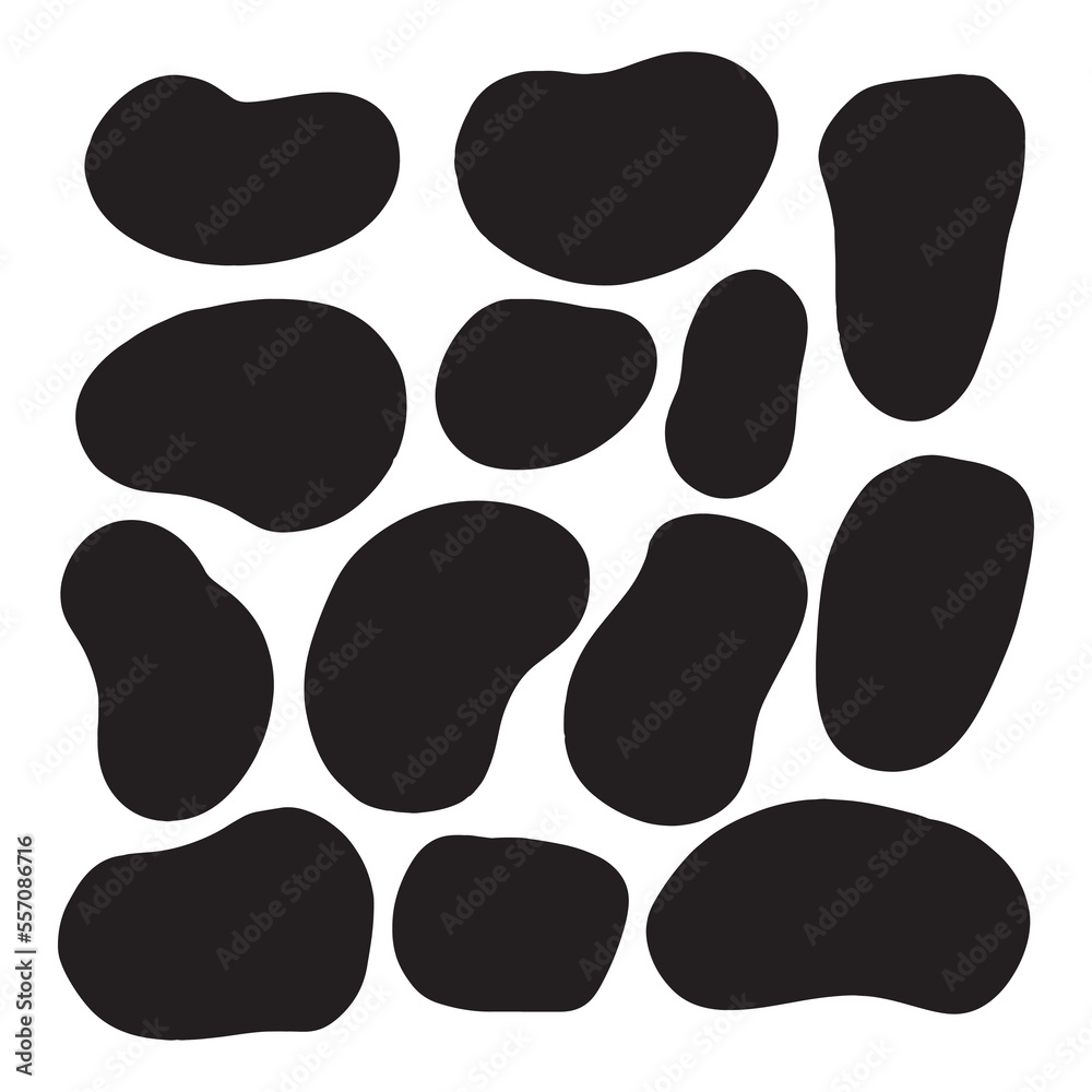Random Blob Shapes Set Of Abstract Liquid Shape Organic Black Blobs Irregular Form Simple