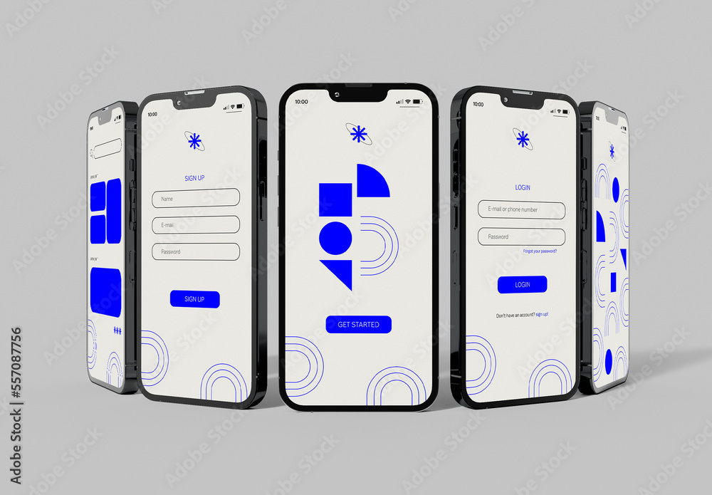 Smartphone Screens Mockup Stock Template | Adobe Stock