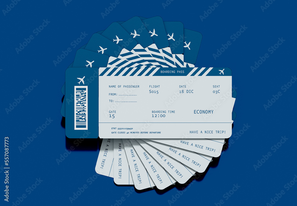 Airline Tickets Mockup Stock Template | Adobe Stock