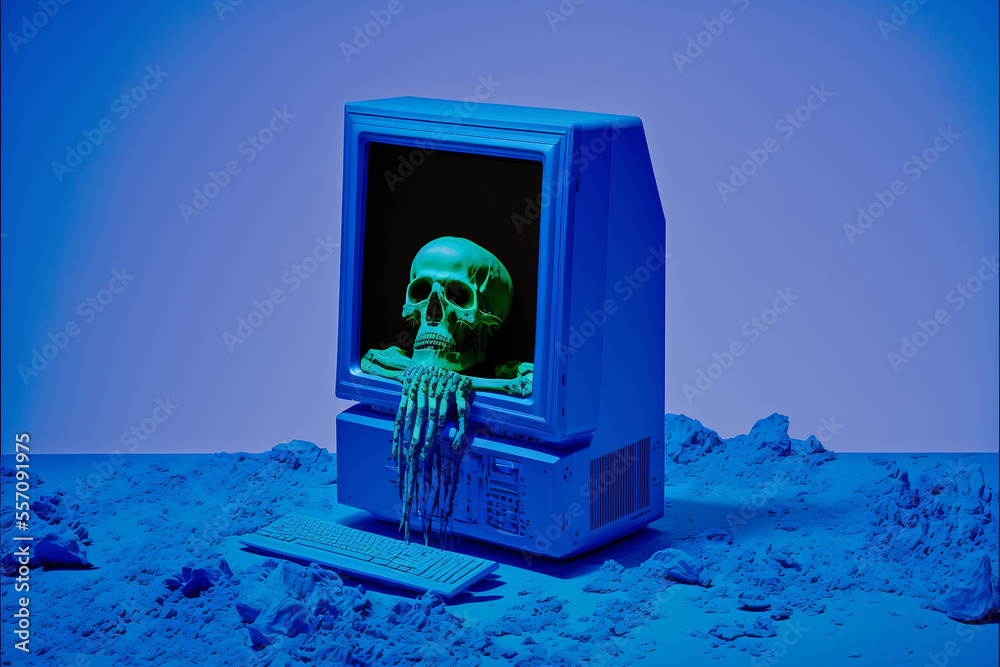 Blue Screen of Death Generative AI Stock Illustration | Adobe Stock