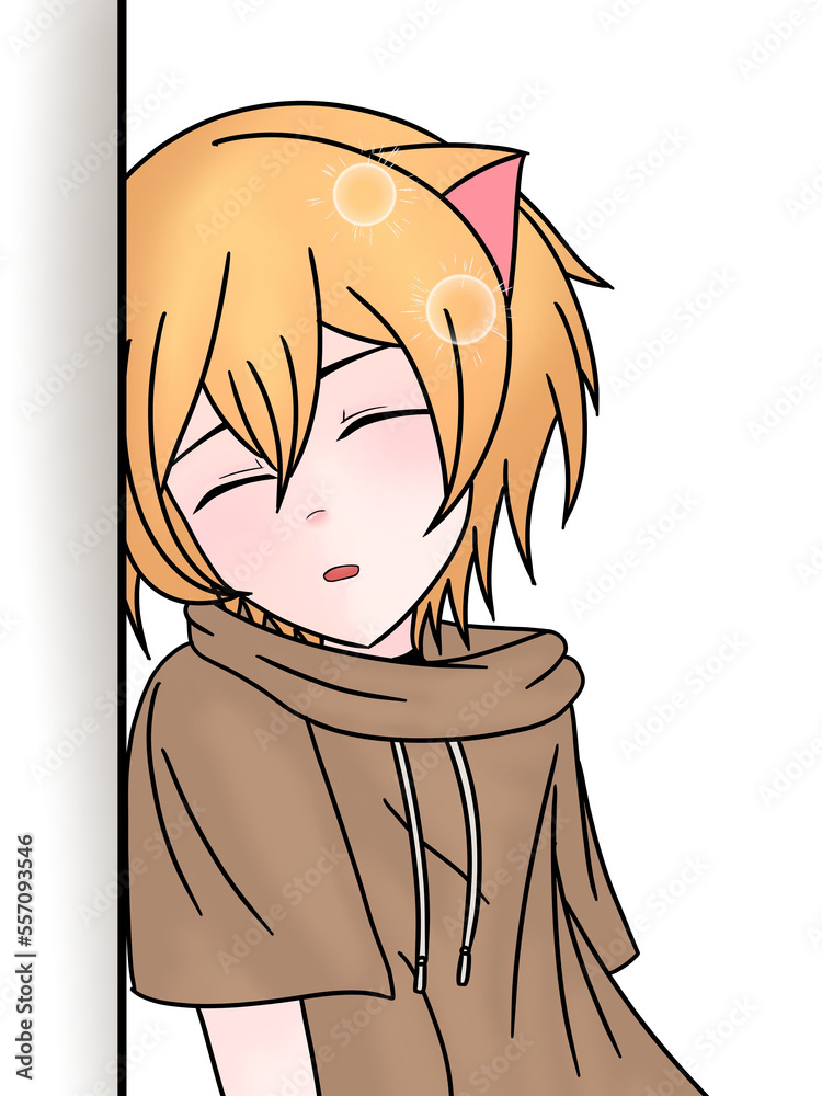 It is an image of an anime girl doing various poses. Stock Illustration ...