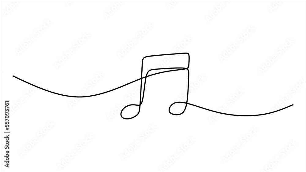 Music Note oneline continuous single editable line art Stock Vector ...