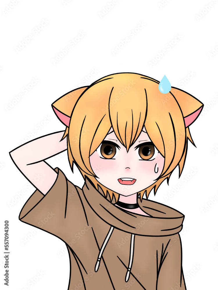 It Is An Image Of An Anime Girl Doing Various Poses Stock Vector Adobe Stock
