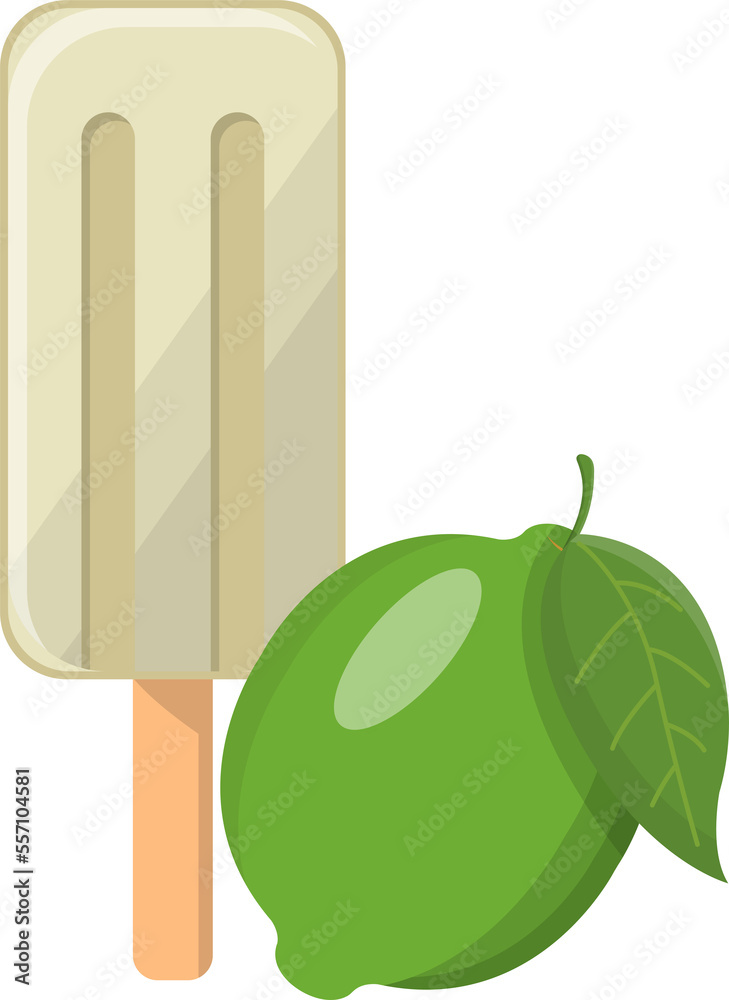 Cartoon comic vector of lemon popsicle Stock Illustration | Adobe Stock