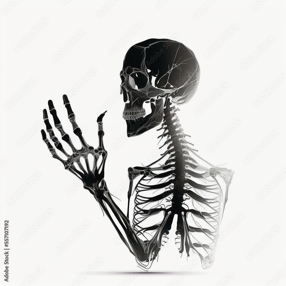 Skeleton hand and skeleton. For tattoo, design or logo. Generative AI ...