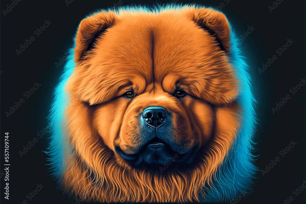 Chow chow illustration for logo or design. A breed of dog native to ...