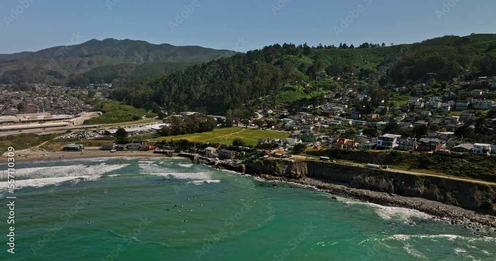 Pacifica California Aerial v2 cinematic drone flyover and along ...