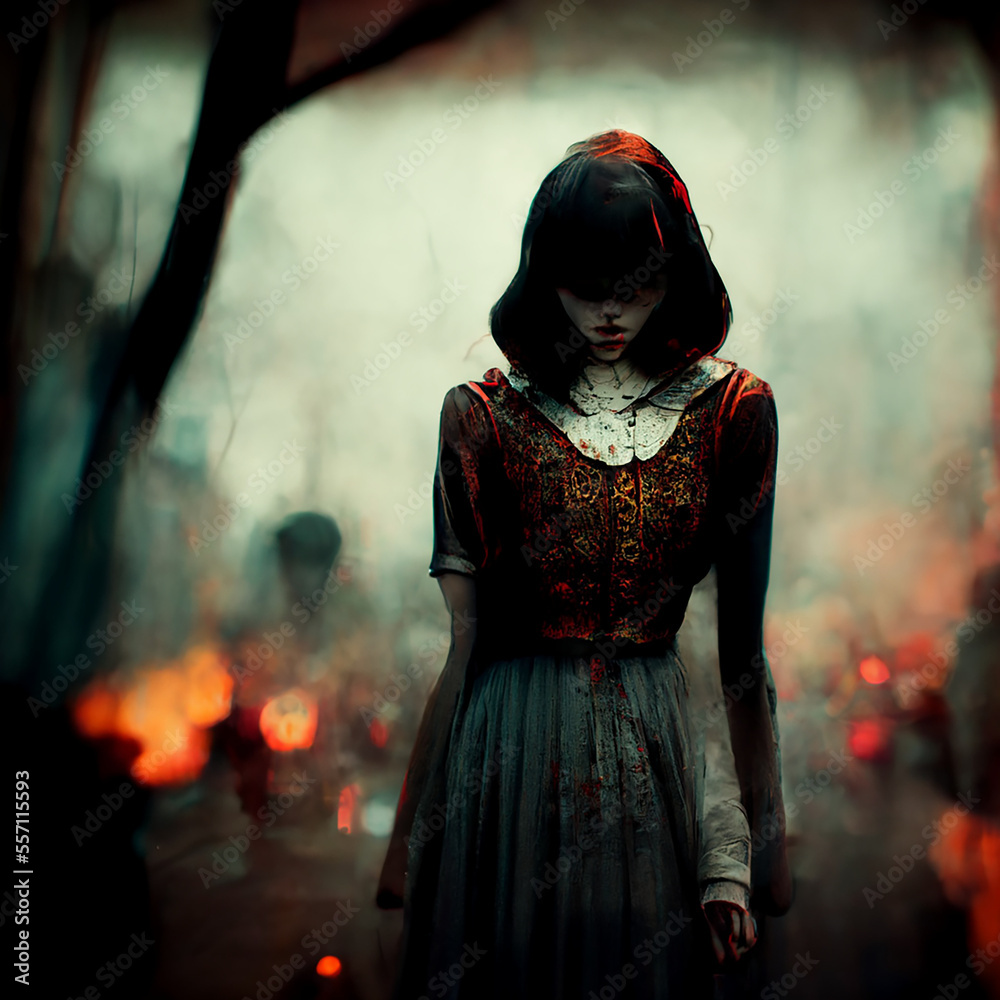 Cinematic Deadly Sin of Envy AI Generated Stock Illustration | Adobe Stock