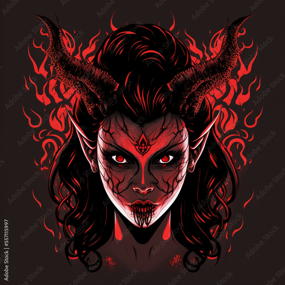 Succubus, a supernatural demon. Evil and seductive female devil. Generative AI. Stock ...